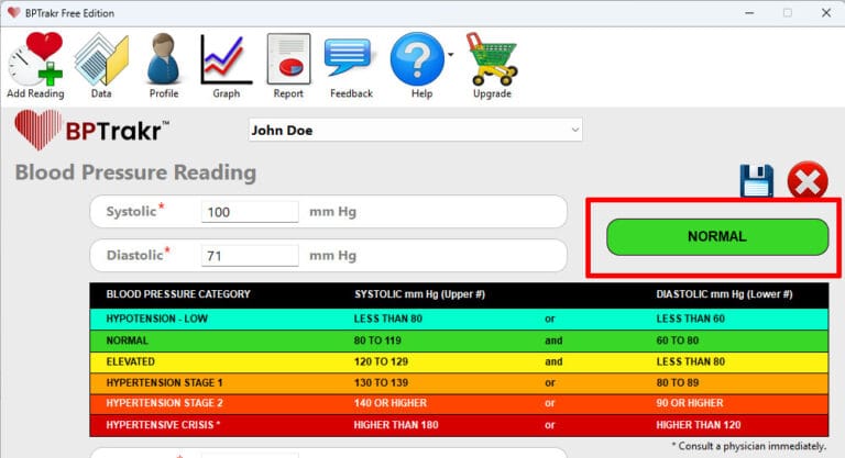 Add Blood Pressure Reading - TruVes